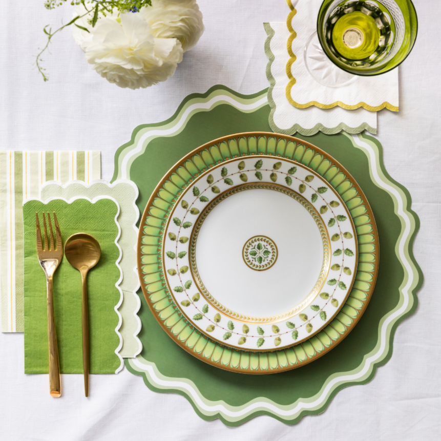 Green Fancy Scallop Paper Placemats– Gatherings by CP