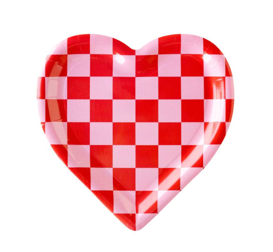 Checkered Heart Paper Plates– Gatherings by CP