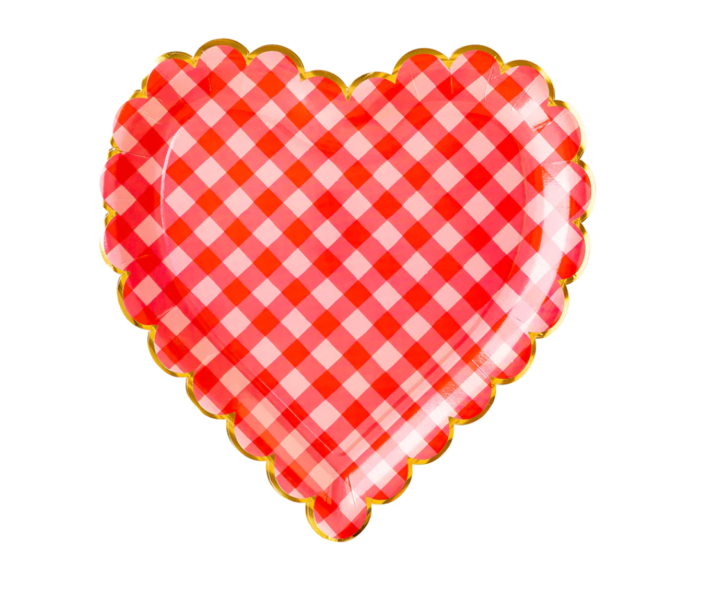 Checkered Heart Shaped Paper Plate– Gatherings by CP
