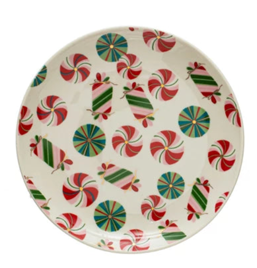 Round Stoneware Plate w/ Holiday Pattern/Image– Gatherings by CP