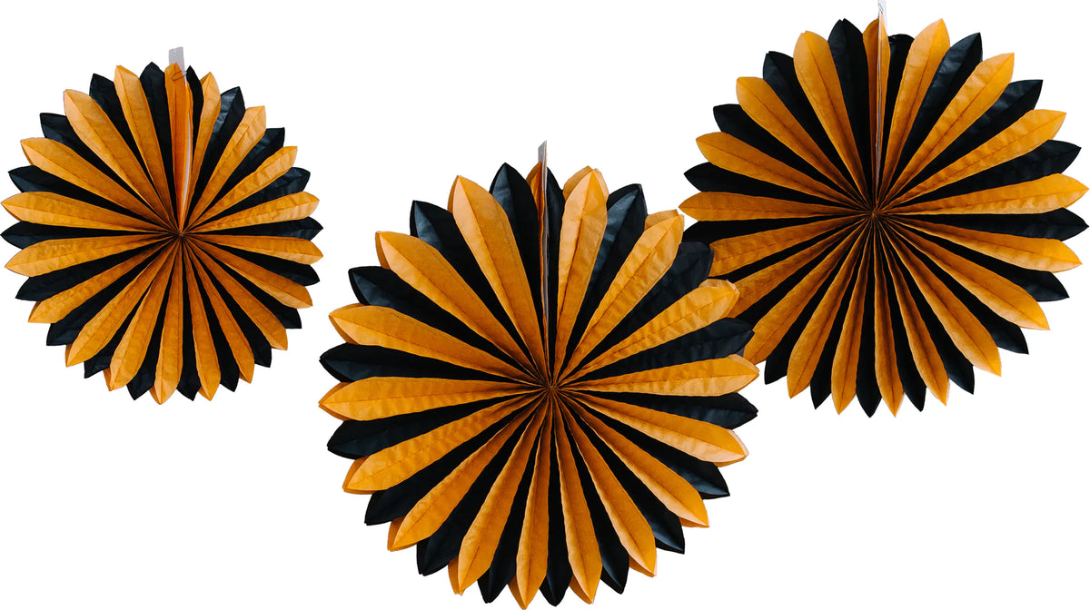 Vintage Halloween Black and Orange Oversized Tissue Fans– Gatherings by CP