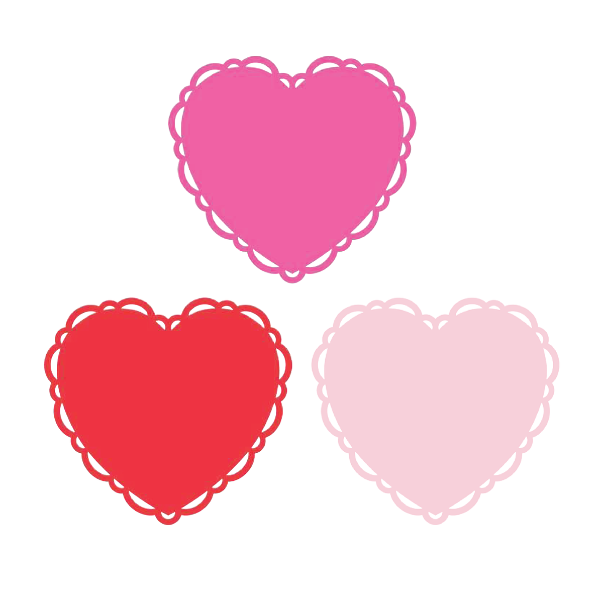 Elegant Valentine Assorted Heart Shaped Lace Edge Paper Placemats ...