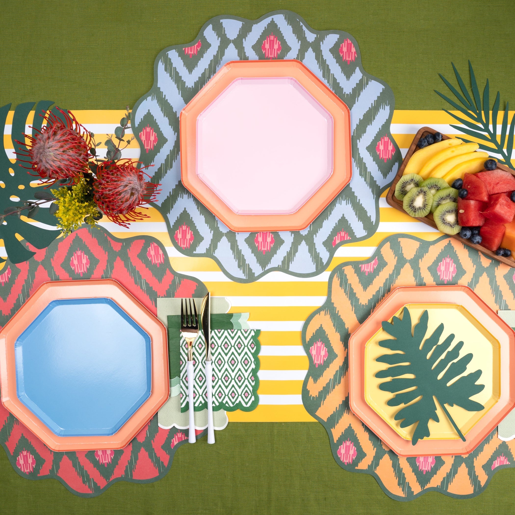 Bold Ikat Paper Placemats– Gatherings by CP
